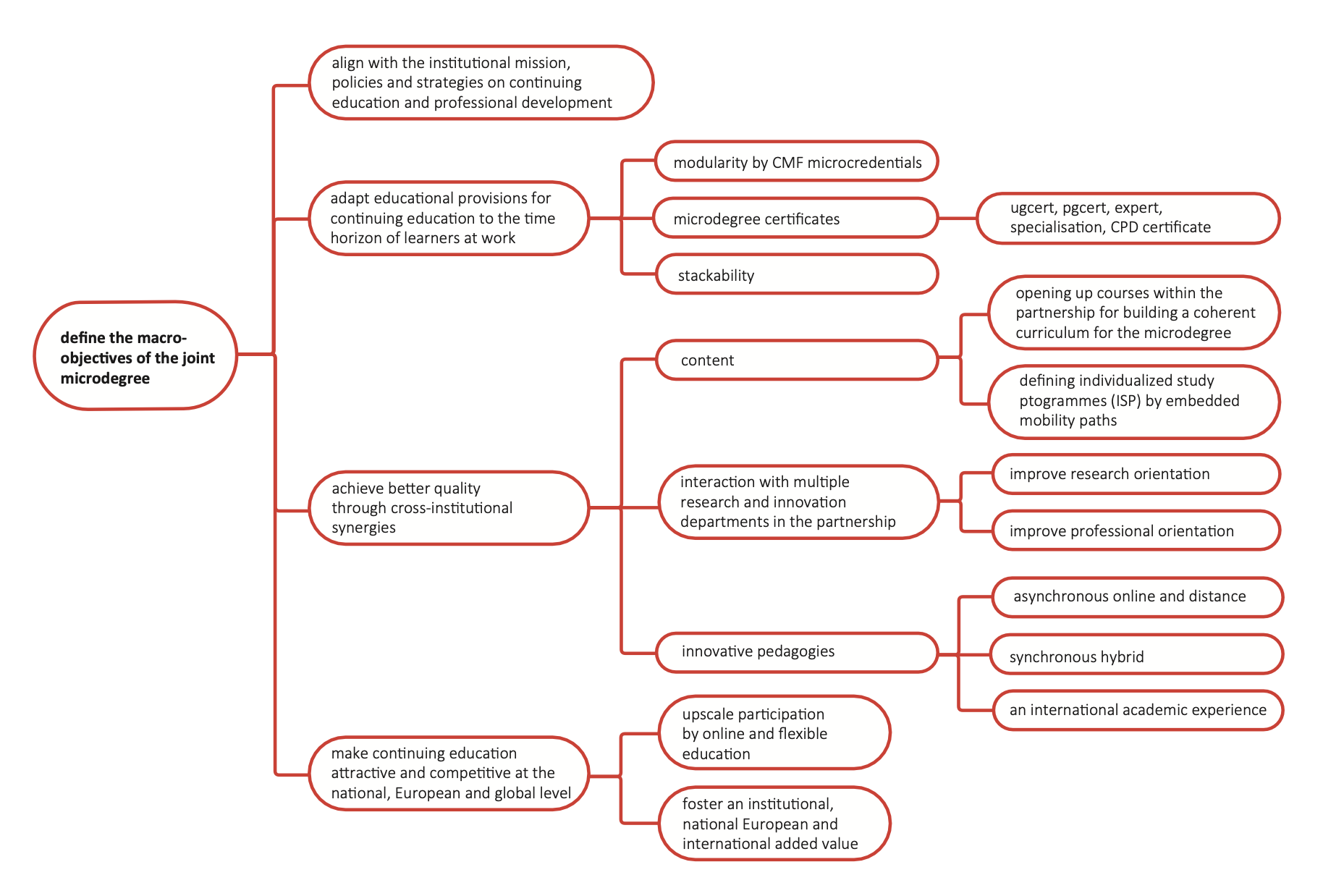 Define the macro-objectives of the joint micro-credential programme